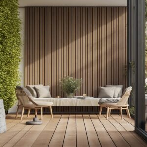 Fachada vertical con revestimiento alistonado de composite – Dioco